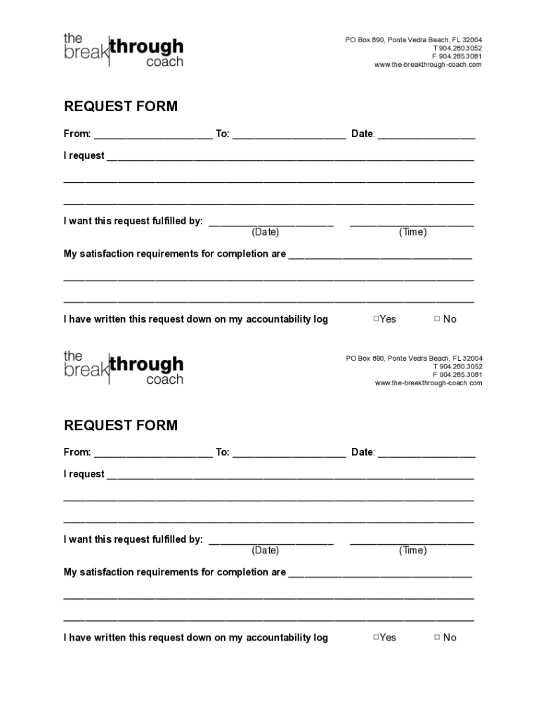 Fillable Online Request Forms blank Fax Email Print - pdfFiller