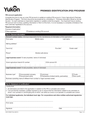 Fillable Online www.chicken.ab.ca10premise-id-application-formPremises ...