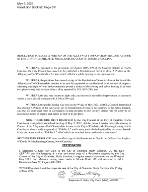 Fillable Online RESOLUTION DECLARING INTENT TO ABANDON AND CLOSE A ...