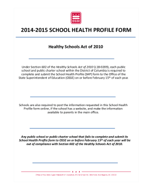 Fillable Online osse dc doh.dc.govsitesdefaultSCHOOL HEALTH PROFILE ...
