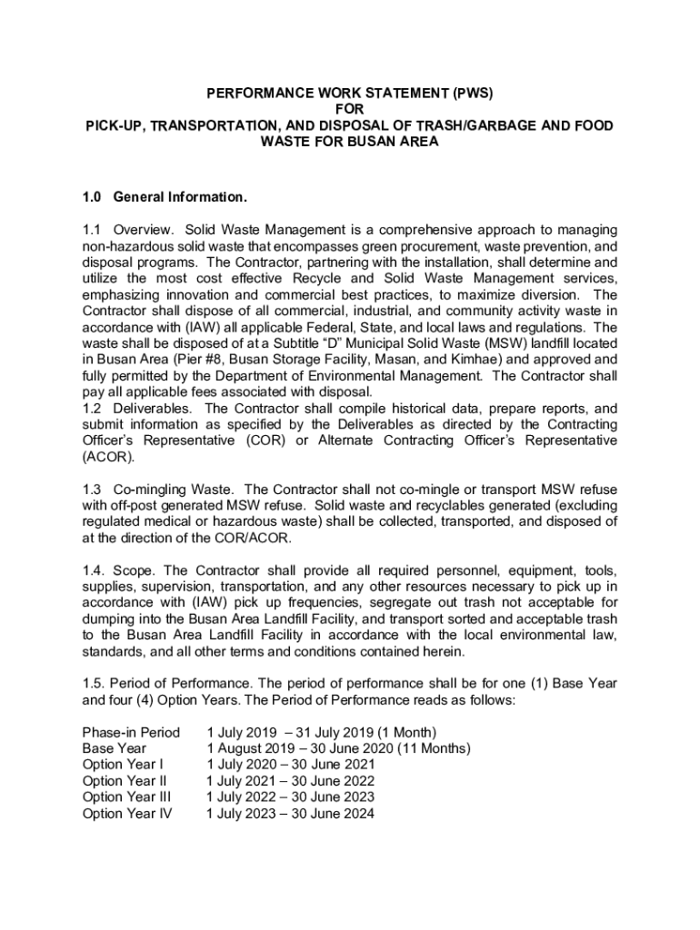 Fillable Online www.nao.usace.army.milPortals31PERFORMANCE WORK ...