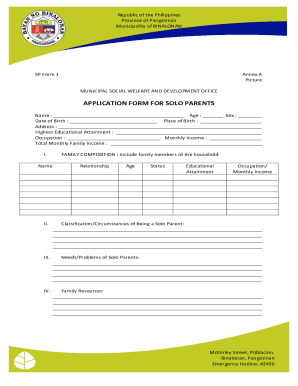 Fillable Online Application Form for Solo Parents.docx Fax Email Print ...