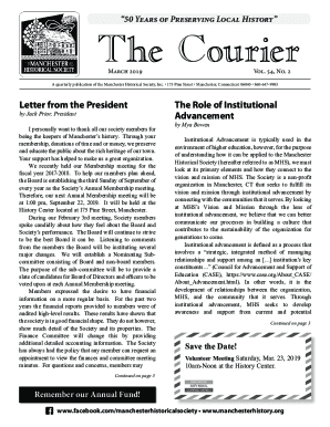 Fillable Online Letter from the President The Role of Institutional Advancement Fax Email Print ...