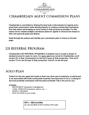 Fillable Online Chamberlain Commission Plan Splits Form Fax Email Print ...