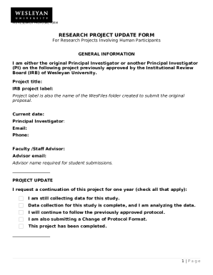 RESEARCH PROJECT CONTINUATION Doc Template | pdfFiller