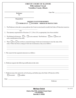 Fillable Online Motion to Extend and or Modify Emergency Inerim Order ...