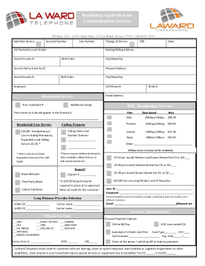 Fillable Online laward.netimagespdfResidential Application for Fiber ...