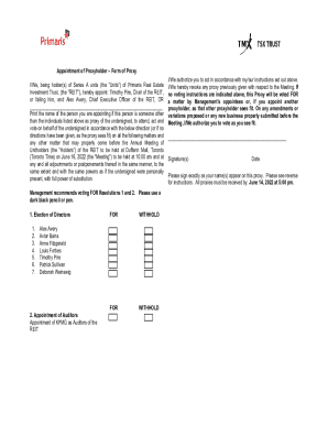 Fillable Online www.wonder.legalaumodeleAppointment of Proxy - Sample ...