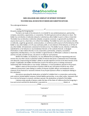 Fillable Online NON-COLLUSION DECLARATION Sample ClausesLaw Insider Fax Email Print - pdfFiller