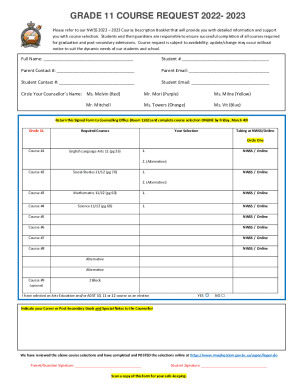 Fillable Online GRADE-9-COURSE-REQUEST-FORM-2022-2023.pdf - GRADE 9 COURSE... Fax Email Print ...