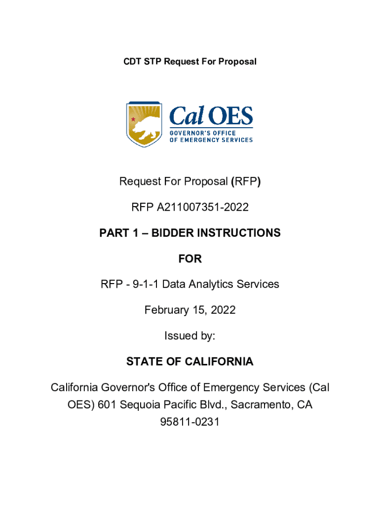 Fillable Online RFP - 9-1-1 Data Analytics Services - MASTER Document Master Document Fax Email ...