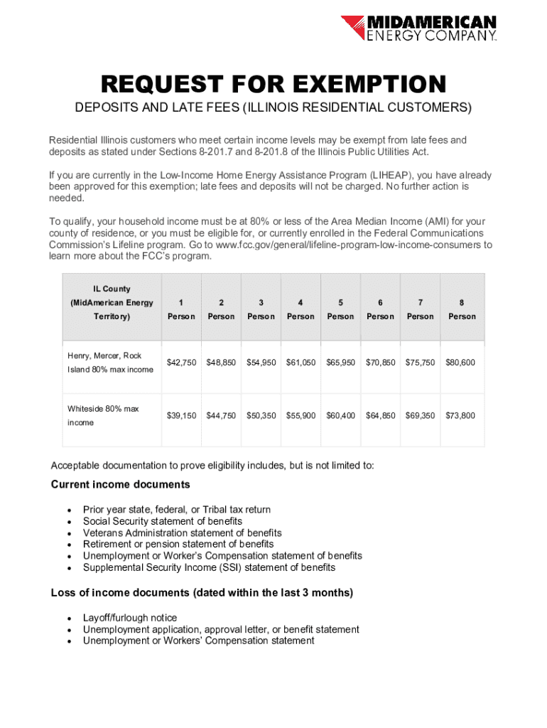 Fillable Online Fee Waiver Form - Illinois Customers Fax Email Print - pdfFiller
