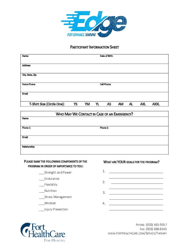 Fillable Online Participant Information Sheet: 15+ Templates Free to ...