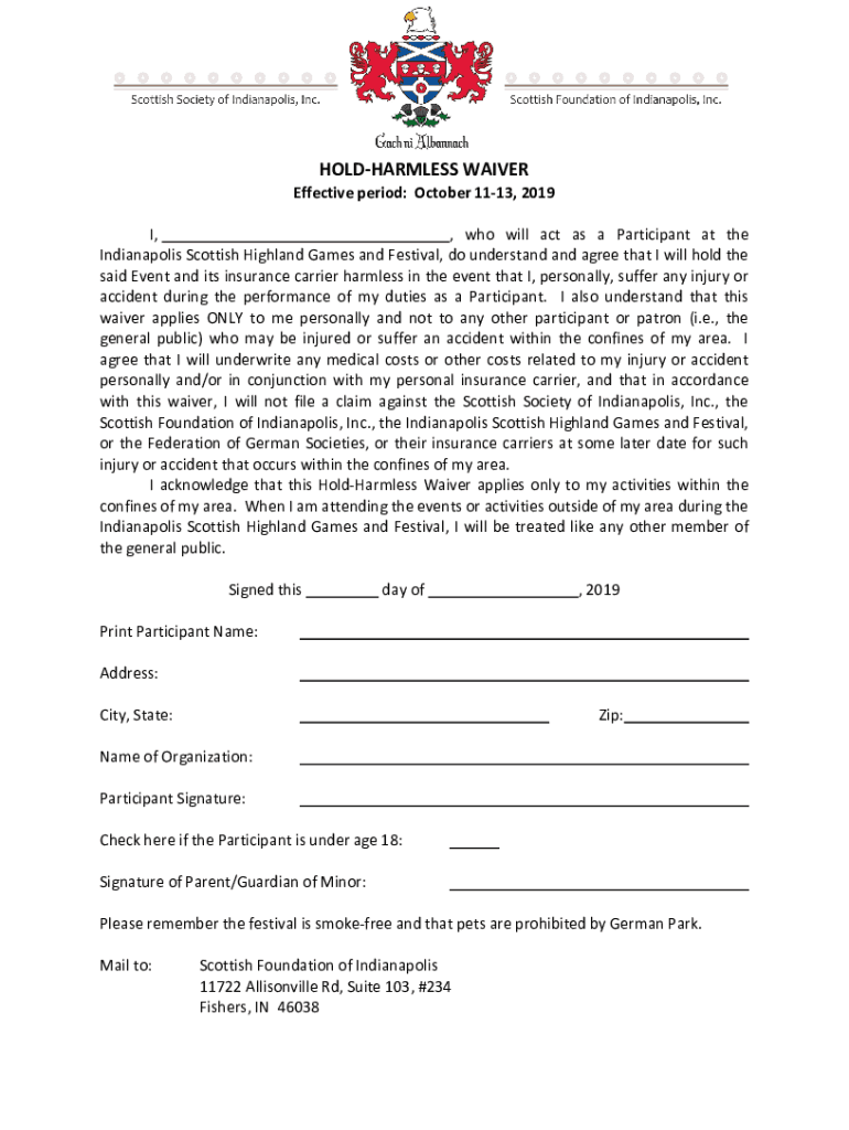 Fillable Online www.pdffiller.com463237455--HOLD-HARMLESS-WAIVER-Fillable Online HOLD-HARMLESS ...