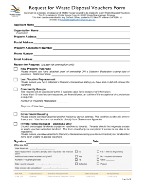 Fillable Online Waste vouchers, fees and chargesBrisbane City ...