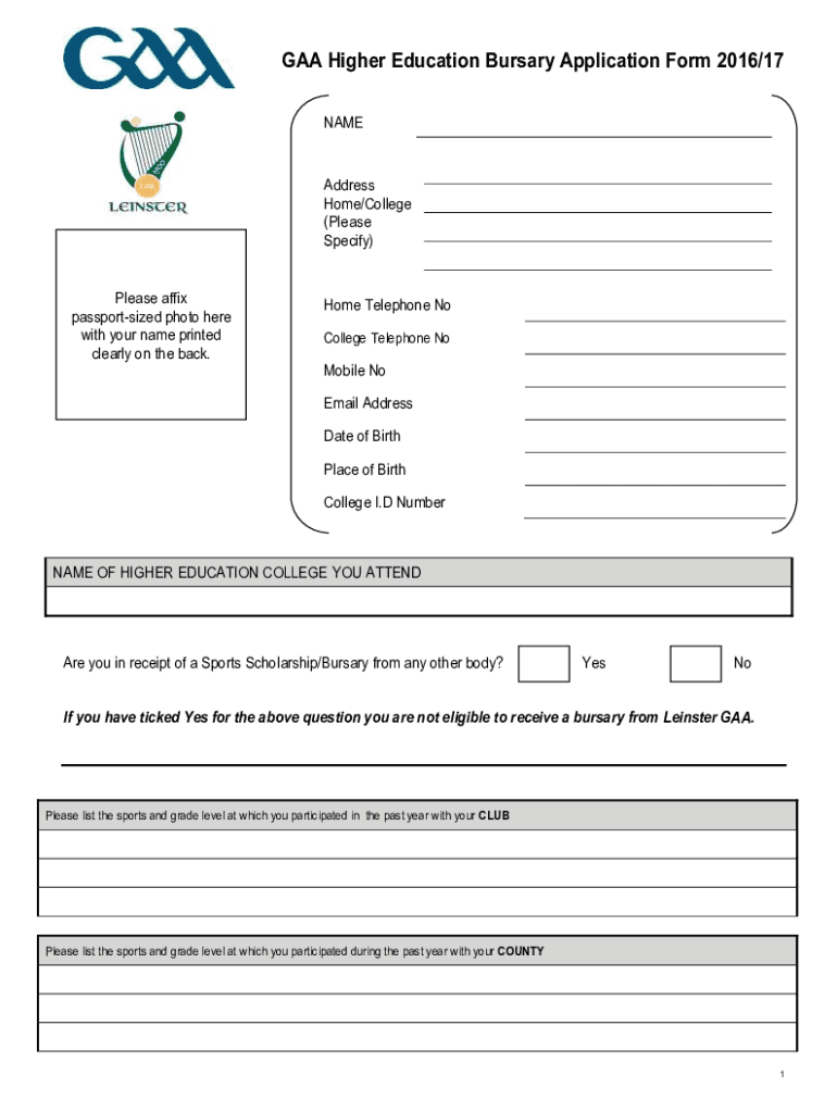 Fillable Online ulster.gaa.iewp-contentuploadsGAA Higher Education ...