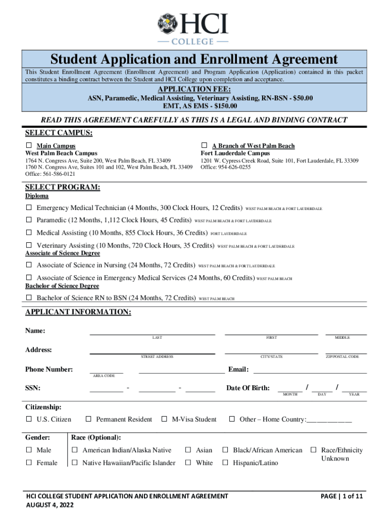 Fillable Online Enrollment Agreement Form TemplateJotform Fax Email ...