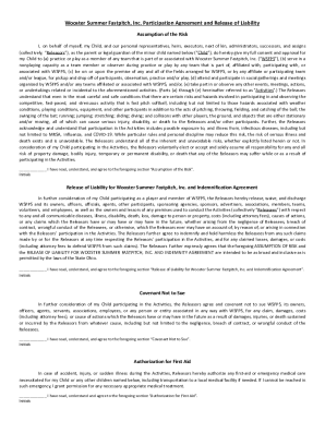Fillable Online wildmountain.comindex2022 Summer Activities Day Pass Agreement Assumption of ...