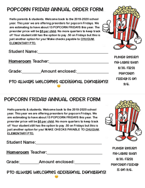 Fillable Online Popcorn preorder form PDF - DocDroid Fax Email Print ...