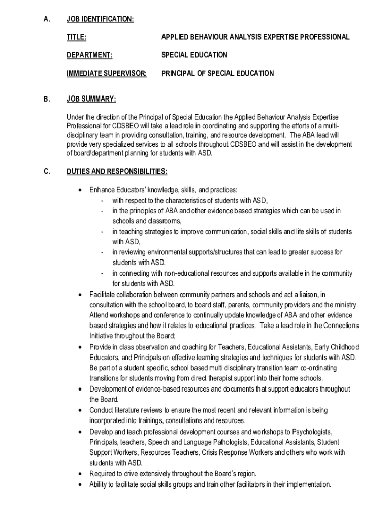 Fillable Online www.cdsbeo.on.cawp-contentuploadsA. JOB IDENTIFICATION ...