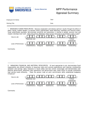 Fillable Online CSUB HR - MPP Evaluation Form. MPP Evaluation Form Fax Email Print - pdfFiller