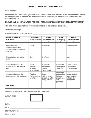 Fillable Online www.template.netbusinessforms6+ Substitute Teacher ...