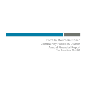 Fillable Online Estrella Mountain Ranch Community Facilities District ...