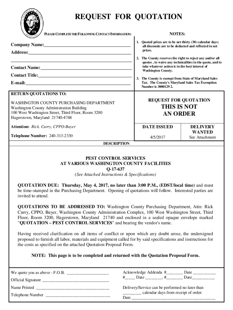 Fillable Online How to Write an RFQ: Templates, Examples and Process ...