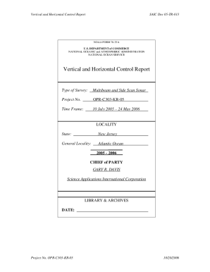 Fillable Online Vertical and Horizontal Control Report Fax Email Print ...
