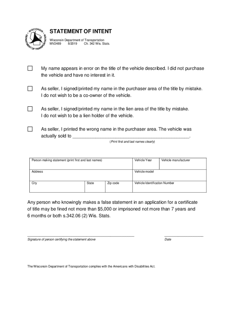 Fillable Online fill.ioMv2489-Statement-of-IntentFill - Free fillable ...