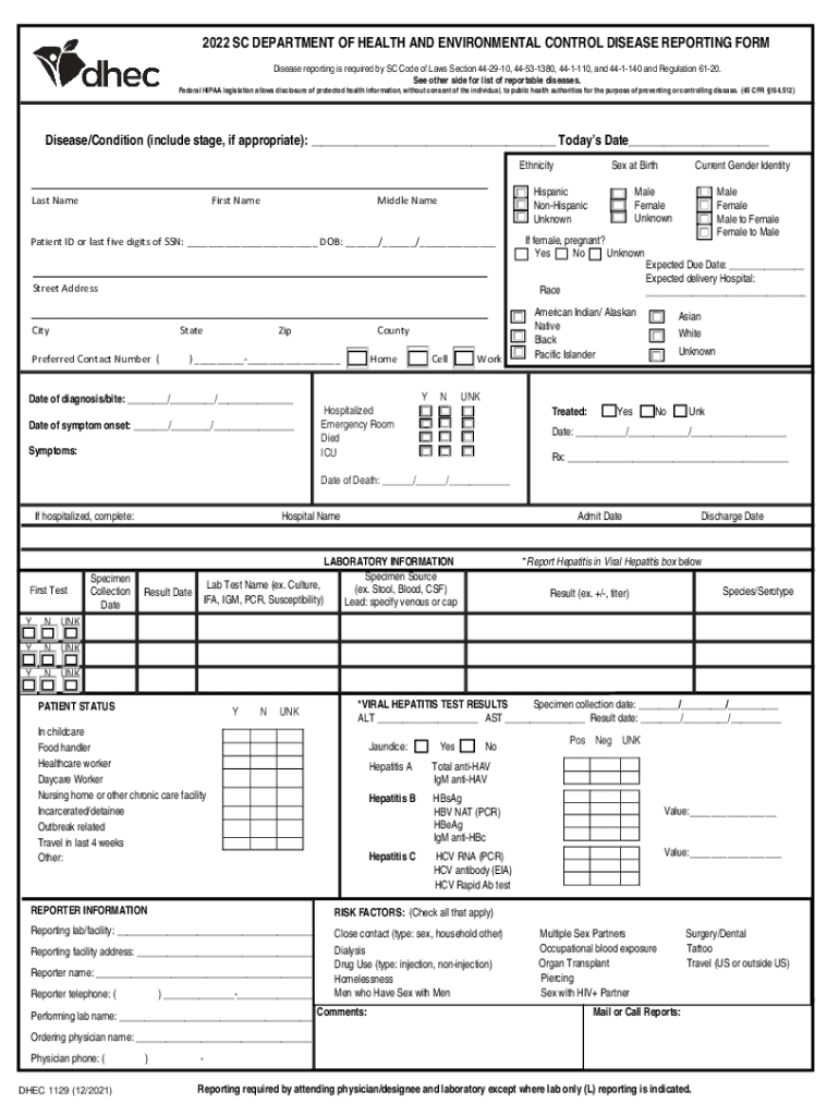 Fillable Online scdhec.govreporting-forms-worksheetsReporting Forms and WorksheetsSCDHEC Fax ...