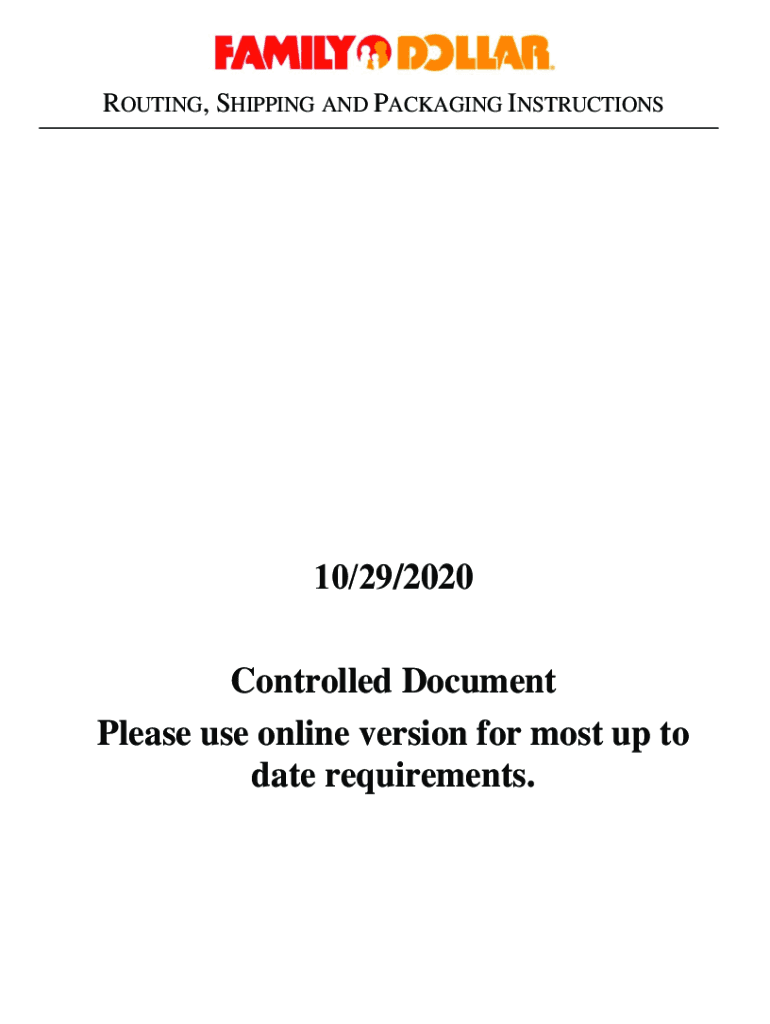 Fillable Online ROUTING, SHIPPING, AND PACKAGING. ROUTING, SHIPPING ...