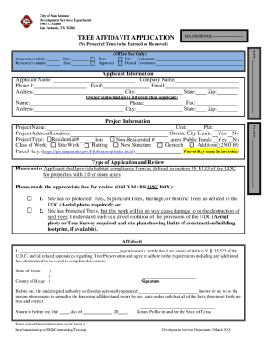 Fillable Online Tree Affidavit Application Fax Email Print - pdfFiller