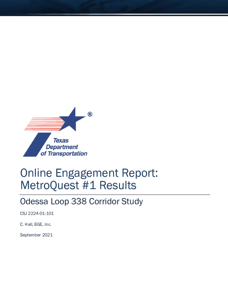 Fillable Online ftp txdot www.txdot.govodessa-loop338-corridorOdessa Loop 338 Corridor Study ...