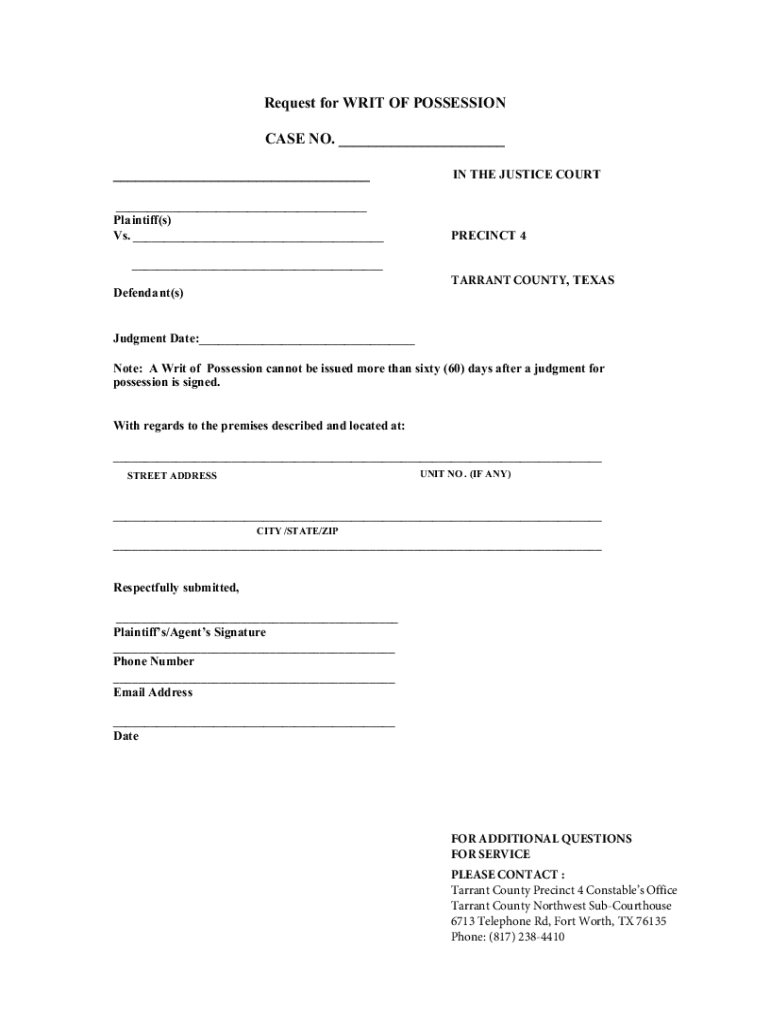 Fillable Online www.njcourts.govforms11978prosewritpossessHow to File ...