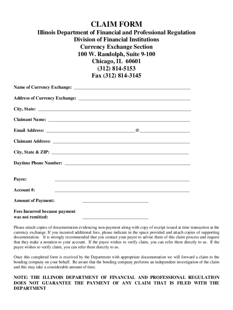 Fillable Online Bill Payment Claim Form.doc Fax Email Print - pdfFiller