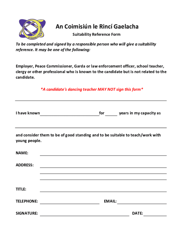 Fillable Online Suitability Reference Form Fax Email Print - pdfFiller