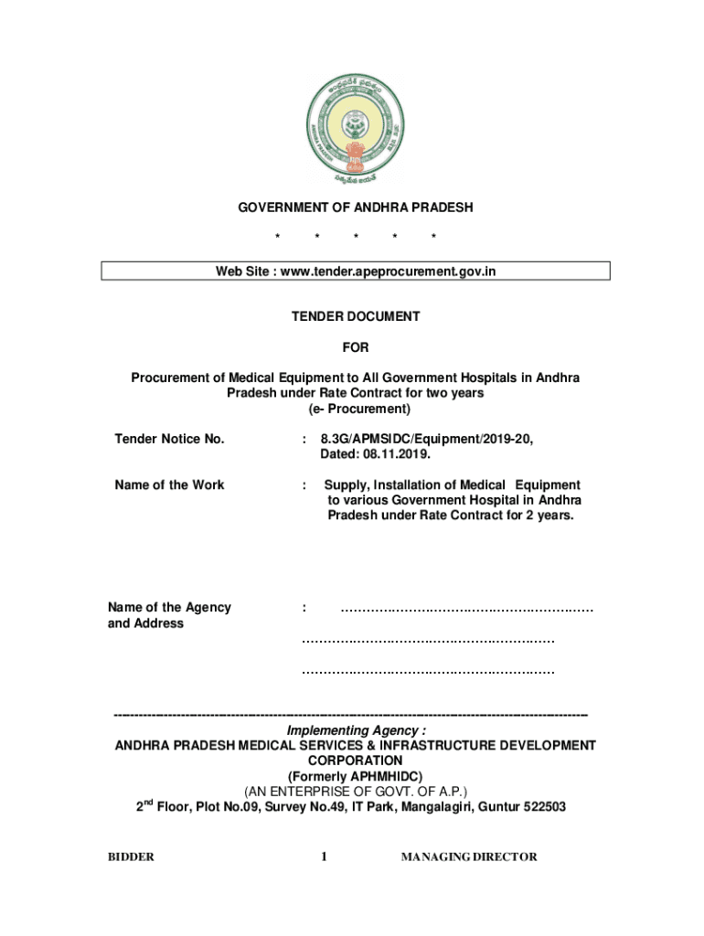Fillable Online Tender Management System - Govt of Andhra Pradesh - AP ...
