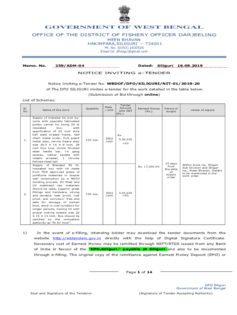 Fillable Online GOVERNMENT OF WEST BENGAL Fax Email Print - pdfFiller