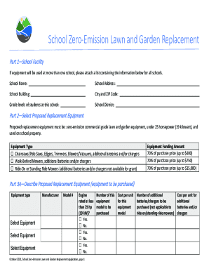 Fillable Online School Zero Emission Lawn and Garden Application ...