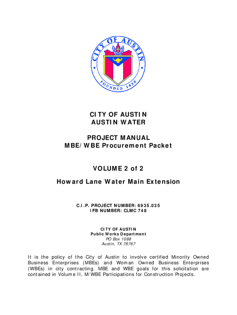 Fillable Online www.bidnet.combneattachmentsCITY OF AUSTIN Public Works ...