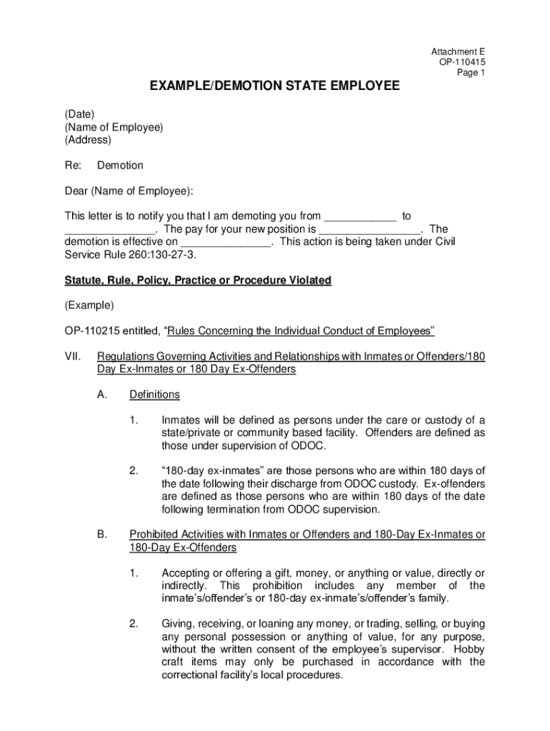 Fillable Online Demotion Letter - Format, Meaning, Samples, Examples ...