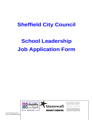 Job Application - School Leadership - Sheffield Doc Template | pdfFiller