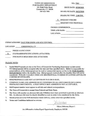 Fillable Online biznet.ct.govSCPDocumentsBidsTOWN OF GREENWICH NO.: 7587 PURCHASING DEPARTMENT ...