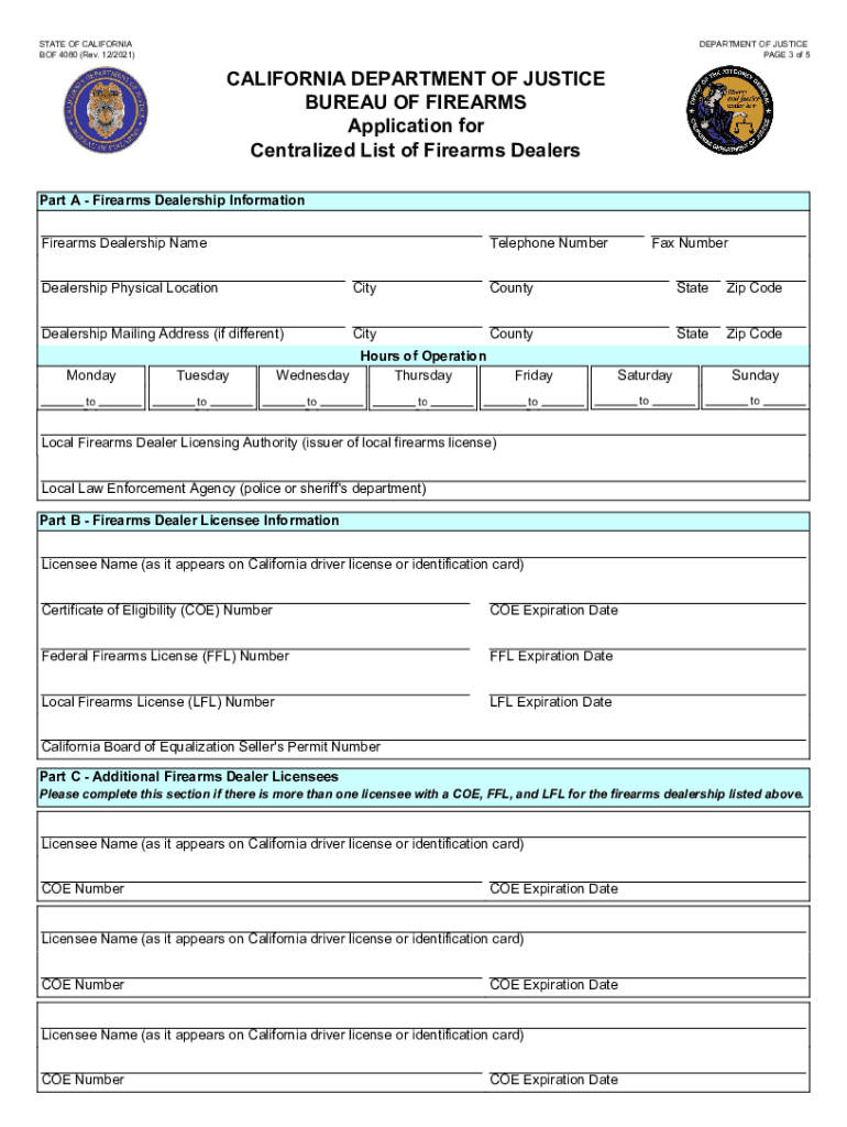 Fillable Online oag ca BOF 4544A Report of Operation of Law or Intra ...
