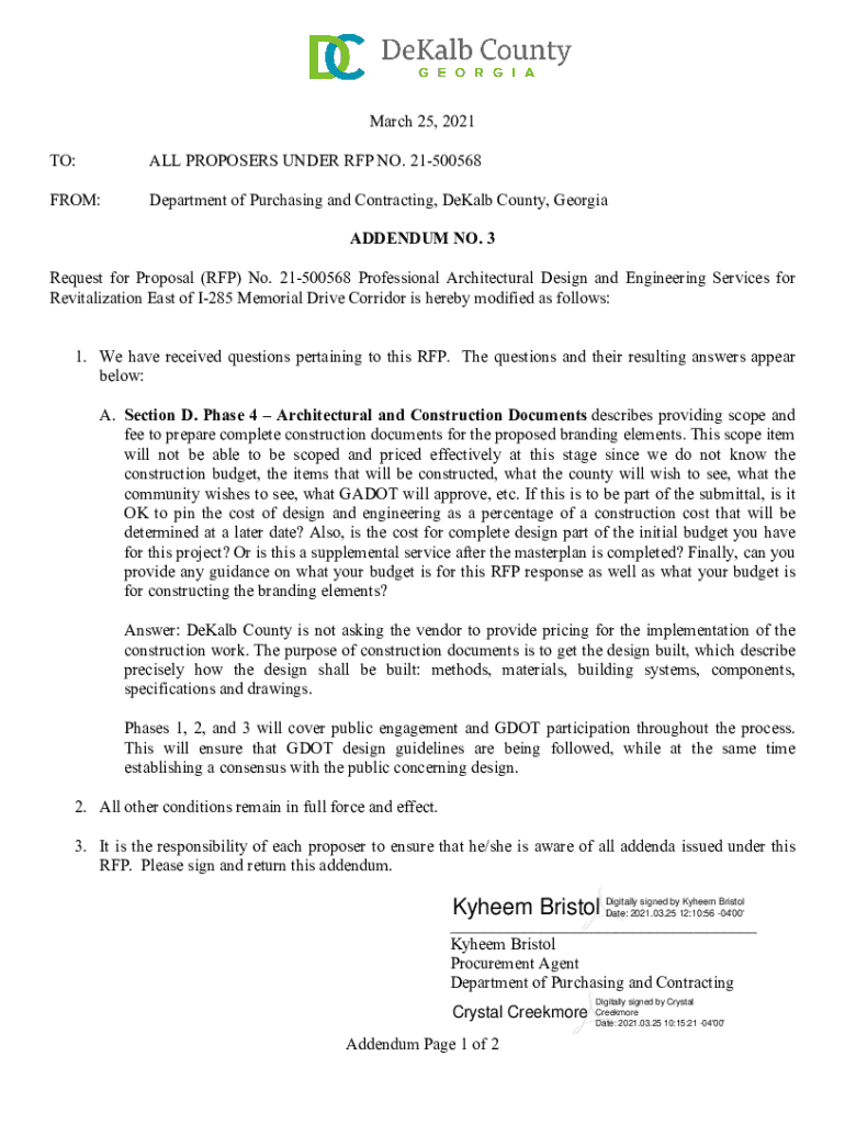 Fillable Online ADDENDUM NO. 3 Section D. Phase 4 Architectural and Construction Do ... Fax ...