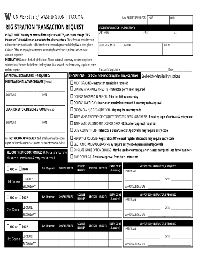 Fillable Online Direct Registration Transaction Request FormDirect ...