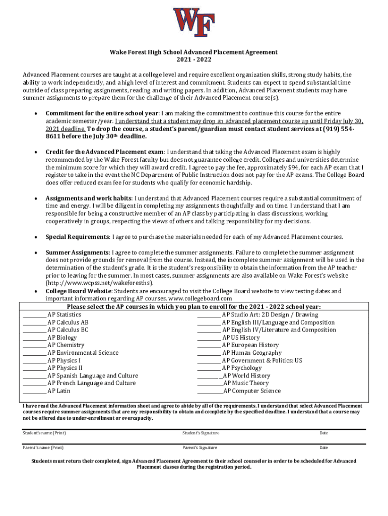 Fillable Online form.jotform.com210704631132037EWHS Advanced Placement Agreement 21-22 - Jotform ...
