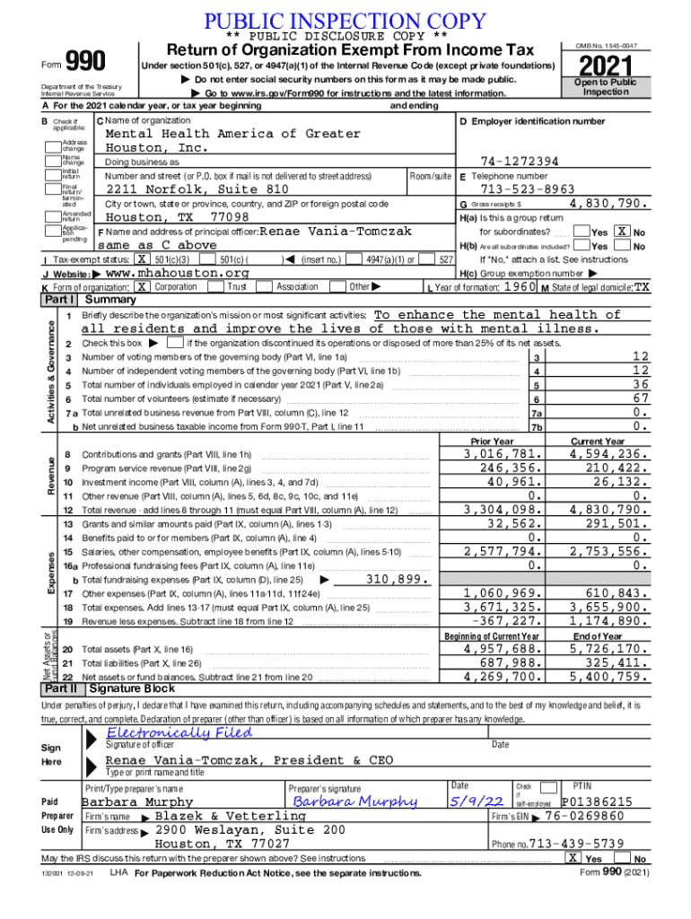 Fillable Online Public Inspection of Attachments to a 501c3 ...