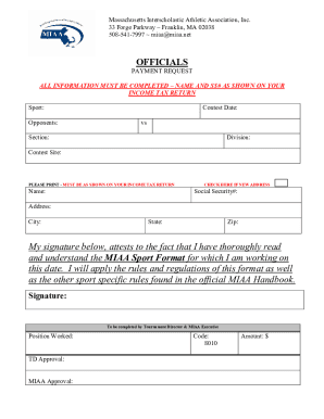 Fillable Online TOURNAMENT PAYMENT REQUEST - MIAA Fax Email Print ...